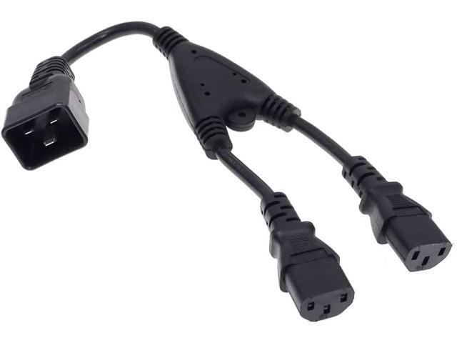 C20 to Dual C13 Splitter Power Cord,Toptekits Heavy Duty C20 Male to 2X ...