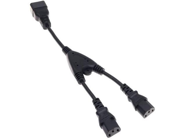 C20 to Dual C13 Splitter Power Cord,Toptekits Heavy Duty C20 Male to 2X C13 Female Y Splitter ...