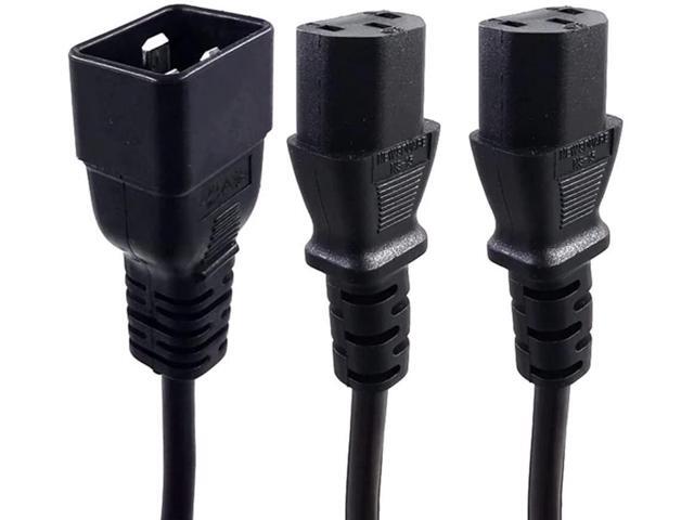 C20 to Dual C13 Splitter Power Cord,Toptekits Heavy Duty C20 Male to 2X ...