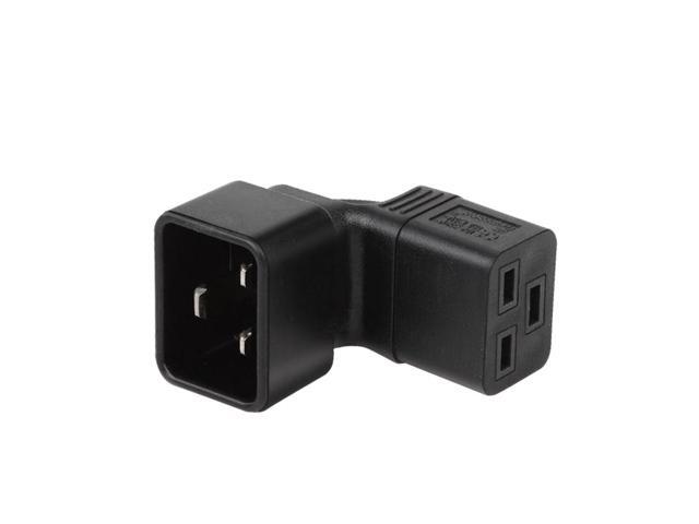 C20 to 90-Degree Angle C19 Power Adapter, IEC 320 C19 to Angled C20 ...
