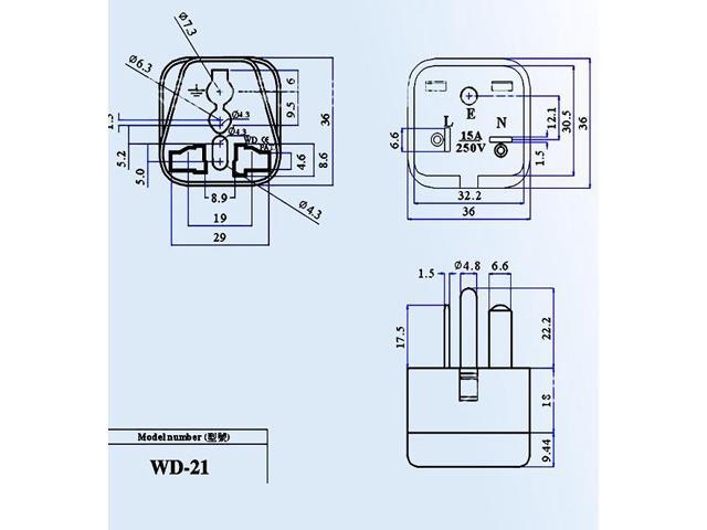 White NEMA 6-20P Universal Plug Adapter 110-250V 15A,Universal World to ...