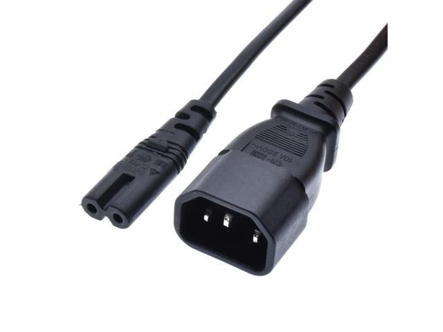 Standard Molded IEC 320 C14 Socket to IEC C7 Plug AC Power Adapter Cable , Standard AC Power ...
