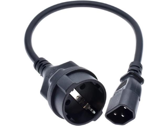 IEC320 C14 Male Plug to European Female Socket Power Cord C14 to EU ...