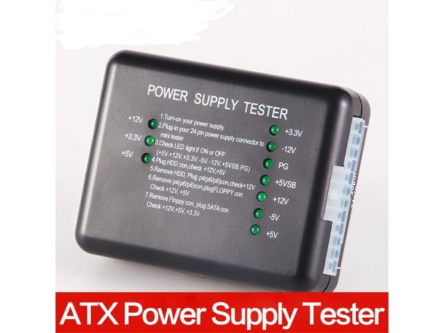 ATX Power Supply Tester, PC 20/24 Pin PSU ATX SATA HD Power Supply ...
