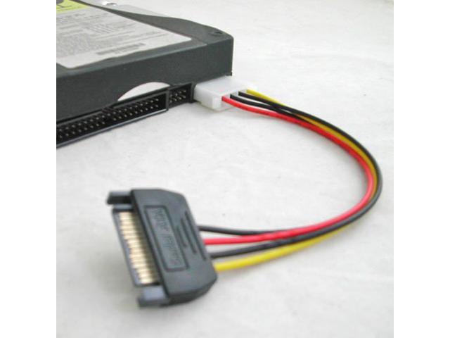 4-Pin Molex IDE to 15 Pin Serial ATA SATA HDD Power Adapter Cable SATA ...