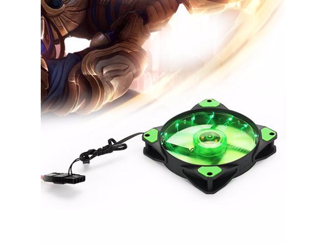 120mm/12cm Green Colour LED Ultra Silent Computer PC Case Fan 15 LEDs ...