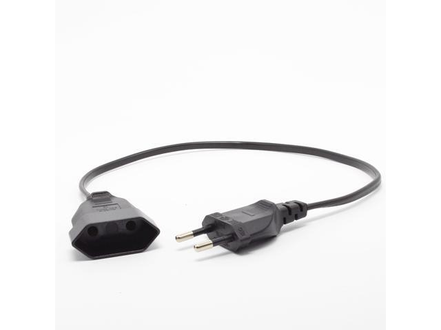 European EU 2 Prong Power Plug Cord Cable Male to Female M/F Power ...