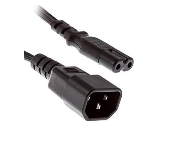 Standard Molded IEC 320 C14 Socket to IEC C7 Plug AC Power Adapter ...