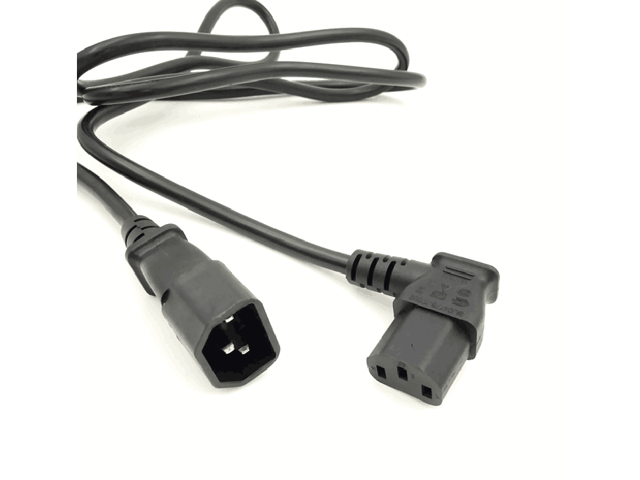 C14 to 90 degree C13 Cable 1.5m/5ft ,Tekit IEC 320 90 Degree C13 3-Pin ...