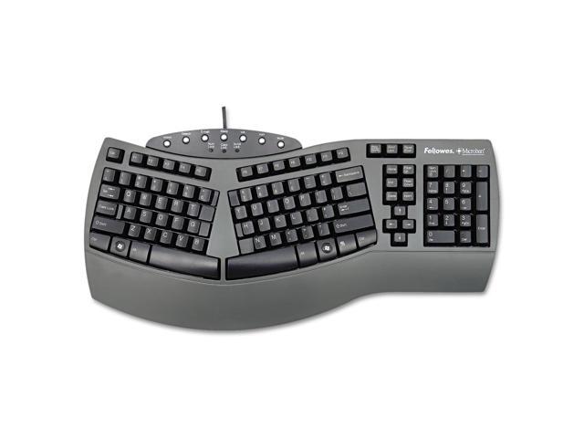 Refurbished: Fellowes 1099511 Microban Split Design Ergo Wired Keyboard ...