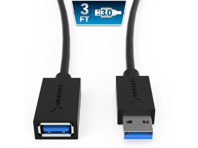 Sabrent USB 3.0 Extension Cable - A-Male to A-Female [Black] 3 Feet (CB ...