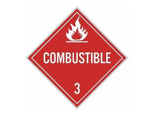 NMC DL9TB100 Combustible 3 Dot Placard Sign, Pk100 - Newegg.com