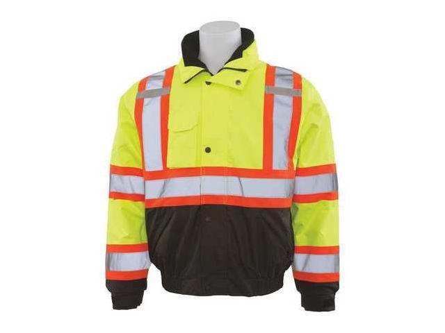 ERB SAFETY 61691 Bomber Jacket,Class 3,Hi-Viz,Lime,L - Newegg.com