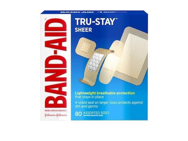 BAND-AID 1117134 Band-Aid Assorted Sizes Tru-Stay Sheer Bandage 80 ...