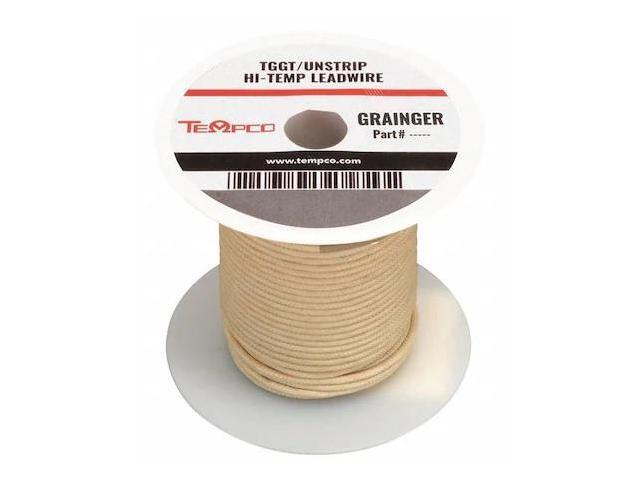 TEMPCO LDWR-1048 High Temp Lead Wire, TGGT, 14 AWG, Natural, 250 ft ...