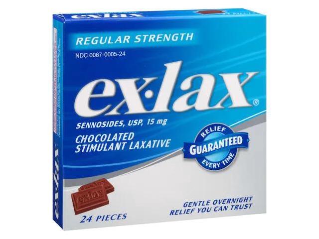 EX-LAX 44054601 Chocolated Stimulant Laxative 24 Count, PK36 - Newegg.com