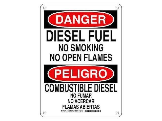 BRADY 124017 Danger No Smoking Sign, 14 in H, 10" W, Plastic, Rectangle ...