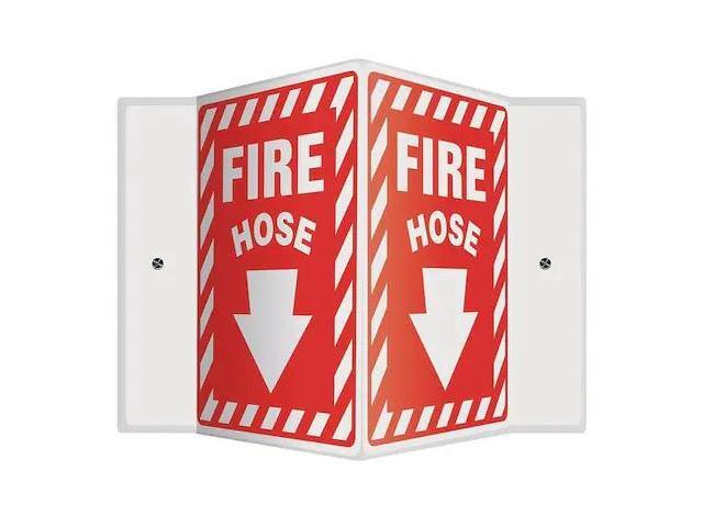 ACCUFORM PSP316 Fire Hose Sign, 12 in Height, 14 in Width, Plastic, V ...
