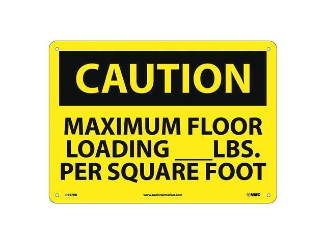 NMC C557RB Caution Maximum Floor Loading Sign - Newegg.com