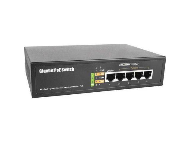 BV TECH POE-SW501G PoE Switch,Camera Inputs 4,4-29/32" L - Newegg.com