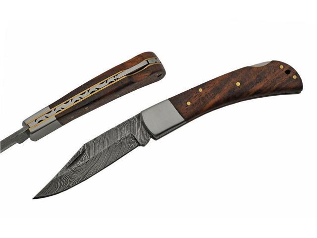 Damascus Steel Folding Knife | Rite Edge 3.5" Blade Classic Lockback ...