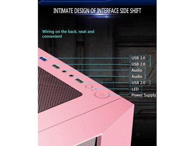 HDYD Pink Gaming Case,Mid-Tower PC Gaming Case M-ATX/ITX - Front I/O ...