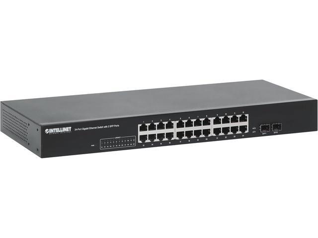 Intellinet 24-Port Unmanaged Gigabit Ethernet Switch - 2 x 1Gbps SFP ...