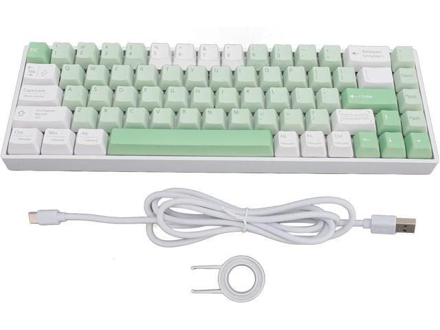 PC Gaming Keyboard, 68 Keys Mechanical Keyboard BT Keyboard with Blue ...