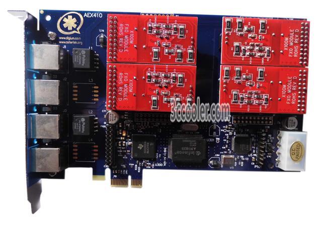 Analog Asterisk Card AEX410 AEX410P 4 fxo Ports PCI Express interface ...