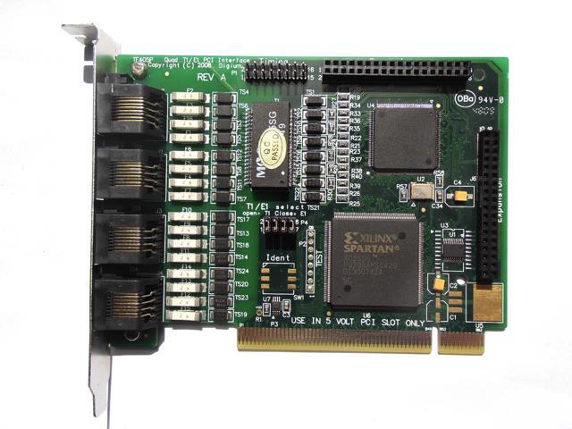 TE405 4 E1/T1/J1 Ports 5V PCI voip digital Asterisk card support PRI ...
