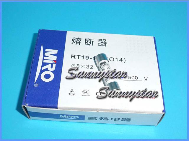 20 Pcs/Box MiRO RO14 10A gG (RT19-16 gF1) 500V 100KA Ø8*32mm Cylindric ...