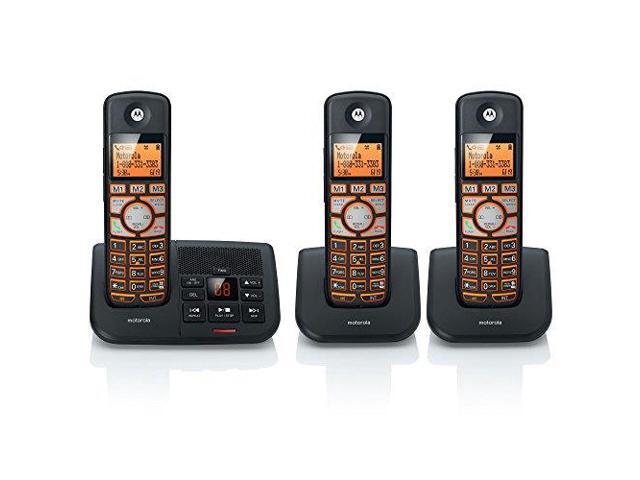 Motorola DECT 6.0 Cordless Big Backlit Button Phone with 3 Handsets ...