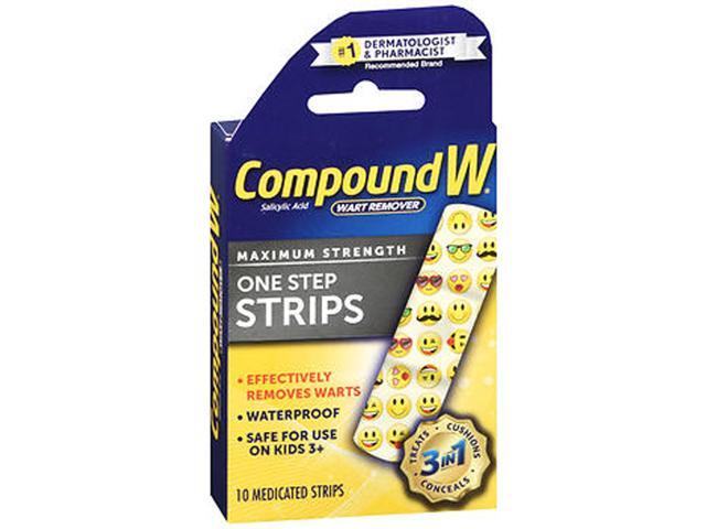 Compound W Wart Remover Maximum Strength One Step Medicated Strips - 10 ...