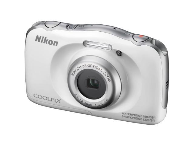 Nikon S33 Coolpix Shock & Waterproof Digital Camera (White) - Newegg.com