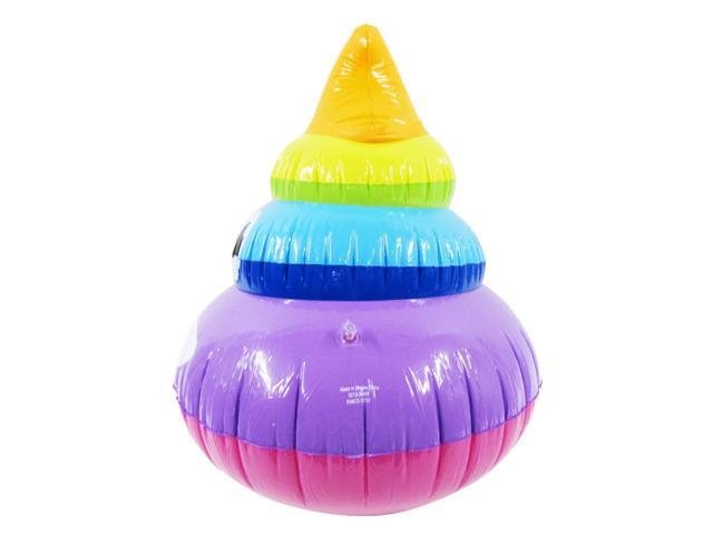 Treasure Gurus 22" Inflatable Rainbow Poop Emoji Fake Poo Novelty Pool ...