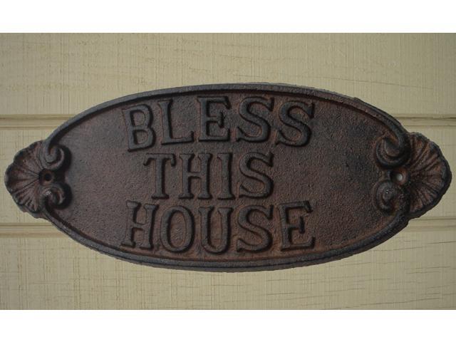 Cast Iron BLESS THIS HOUSE Sign ~ Religious Plaque - Newegg.com