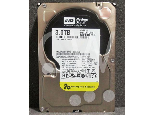 WD3001FYYG Western Digital RE 3TB 7.2K RPM 6Gb/s 3.5" SAS HDD Hard ...
