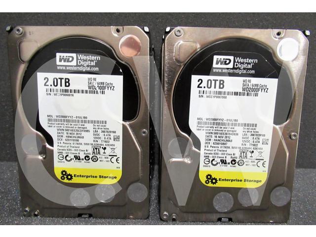LOT OF 10 - WD2000FYYZ Western Digital 2TB 7.2K RPM 6Gb/s 3.5" SATA ...