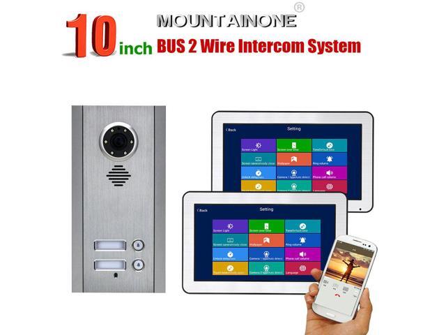 Wireless Wifi 10 Inch BUS 2 Wire Video Door Phone Intercom systems Kit ...