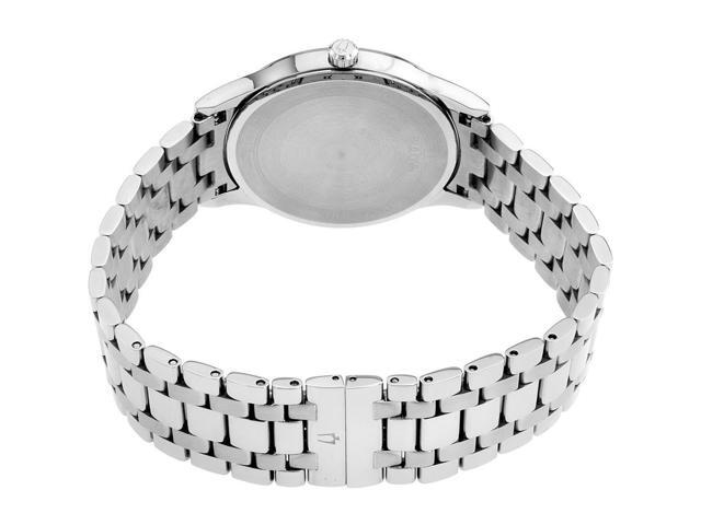 Bulova Mens Charcoal Dial Stainless Steel Dress Quartz Watch 96B261 ...