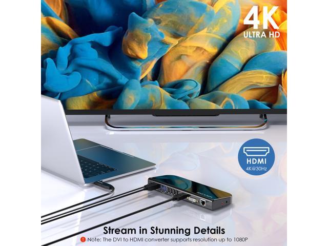 Wavlink USB 3.0 Universal Laptop Docking Station, 13-in-1 USB Hub Dual ...