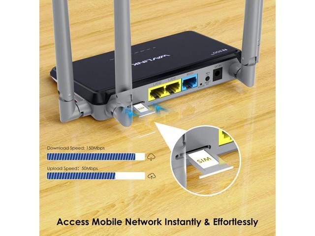 WAVLINK 4G LTE Router, N300 4G LTE Modem WiFi Router with SIM Card Slot ...