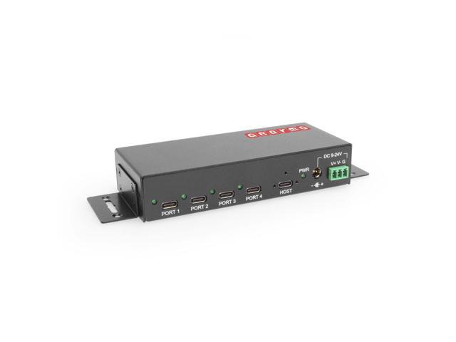 Gearmo 4-Port USB 3.2 Gen 2 Type-C Industrial Surface & DIN-Rail Mount ...