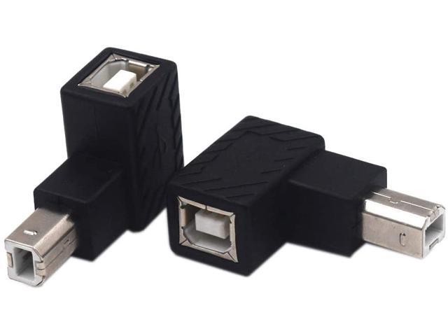 Kework 2 Pack USB Type B 2.0 Extender, 90 Degree Left Angle USB B Male ...