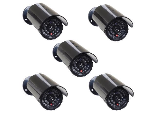 VideoSecu 5 x Dummy Fake Security Cameras Fake Bullet Infrared LEDs Flashing Light Home CCTV ...