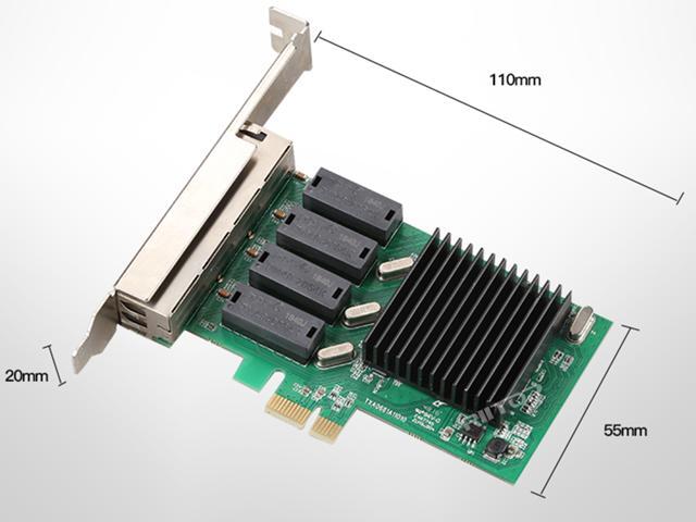4 Port Gigabit Ethernet PCIe PCI-e x1 Network Interface Card (NIC) 10 ...