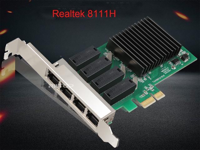 4 Port Gigabit Ethernet PCIe PCI-e x1 Network Interface Card (NIC) 10 ...