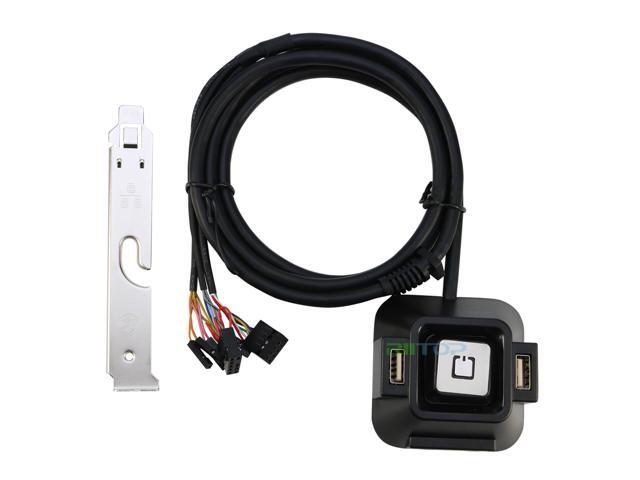 RIITOP Computer Power Button Switch Reset + Dual USB Hub Ports + Power ...