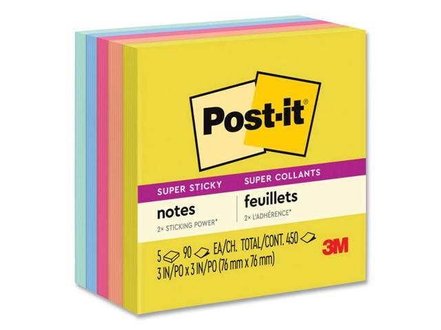 Post-it Super Sticky Notes 3" x 3" Summer Joy Collection 90 Sheet/Pad 5 ...
