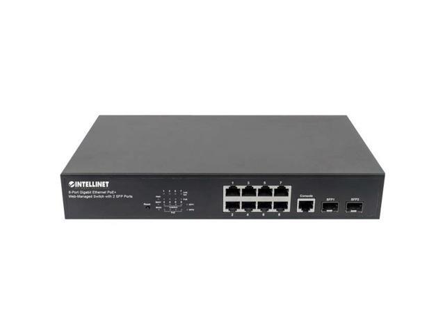 Intellinet 8-Port Gigabit Ethernet PoE+ Web-Managed Switch with 2 SFP ...
